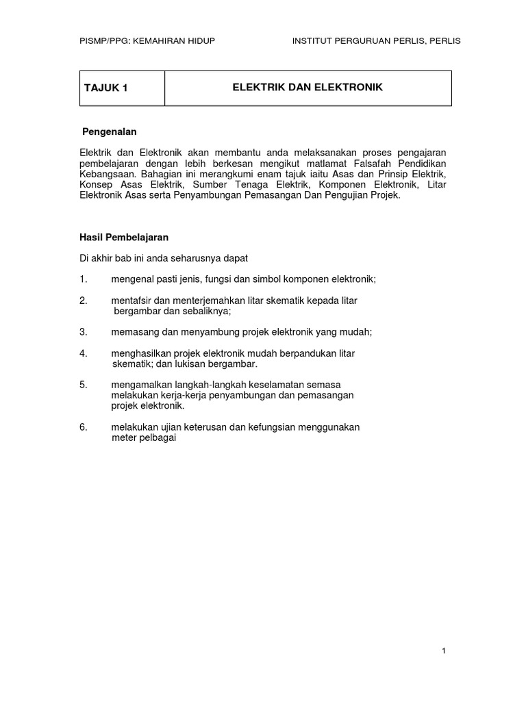 Modul Elektrik Dan Elektronik 3 | PDF