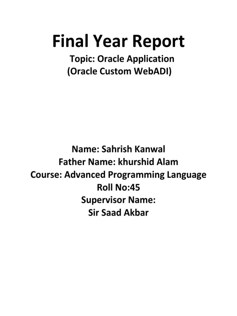Final Year Report | PDF | Application Programming Interface | Pl/Sql