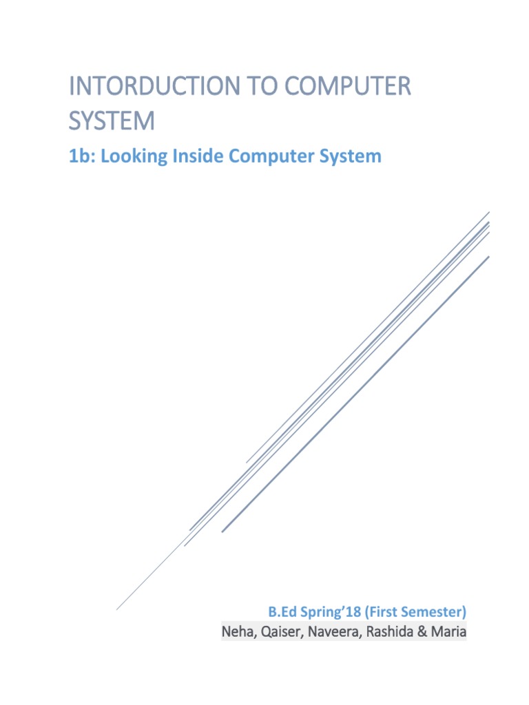 Intorduction To Computer System | PDF | Input/Output | Computer Hardware