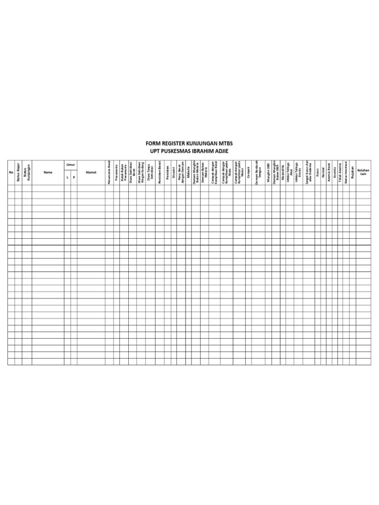 Form Register Mtbs | PDF