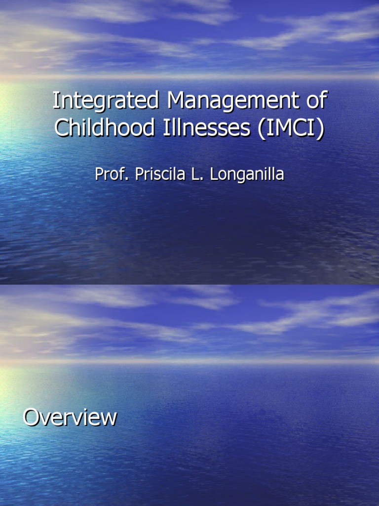 Integrated Management of Childhood Illnesses (IMCI) | Download Free PDF ...