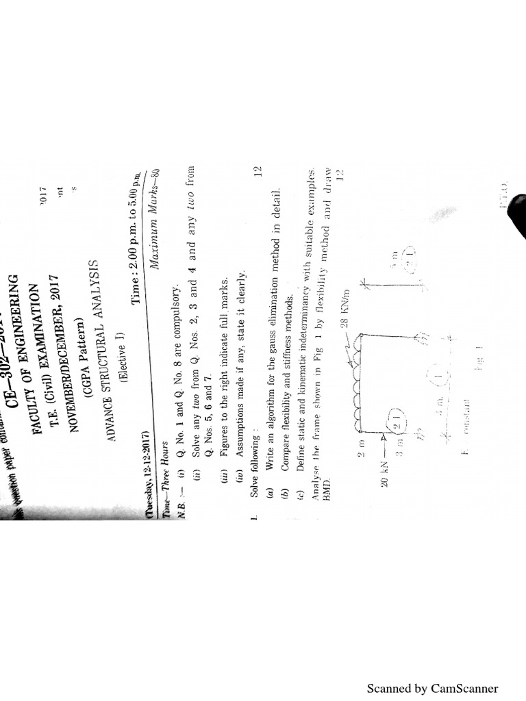 Te Civil Cgpa Ele-2 Asa Question Paper Srtmun | PDF