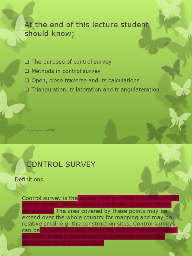 Control Survey Methods and Traversing | PDF | Surveying | Geodesy