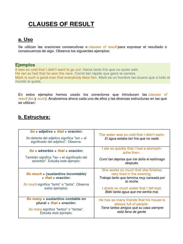 Clauses of Result | PDF