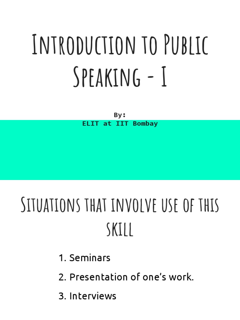 Introduction To Public Speaking | Download Free PDF | Expert ...