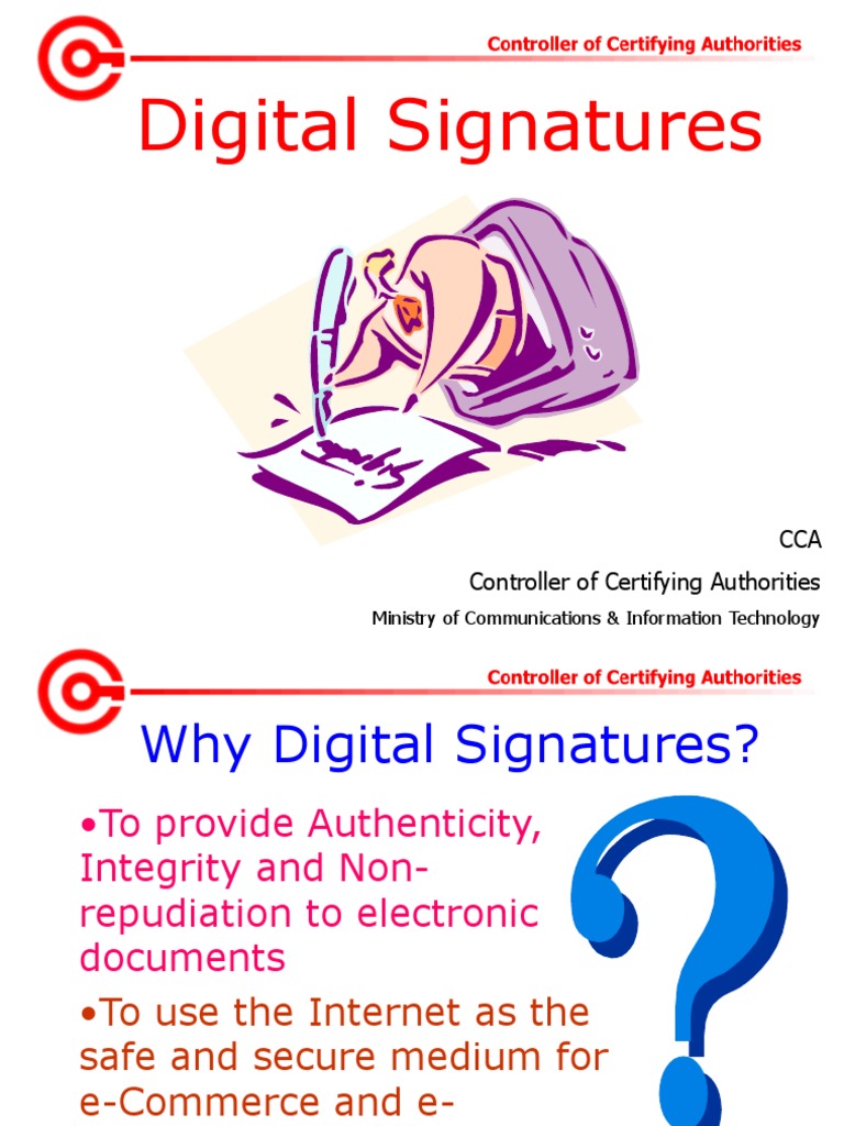 Digital Signatures: CCA Controller of Certifying Authorities | PDF ...
