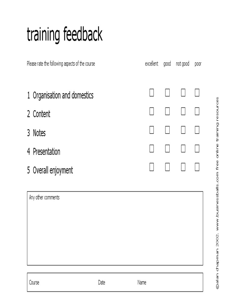 Quick Training Feedback Form | PDF