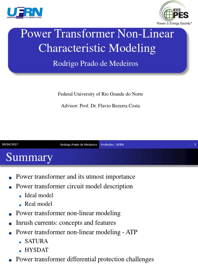 Power Transformer Non-Linear Characteristic Modeling | PDF | Hysteresis ...