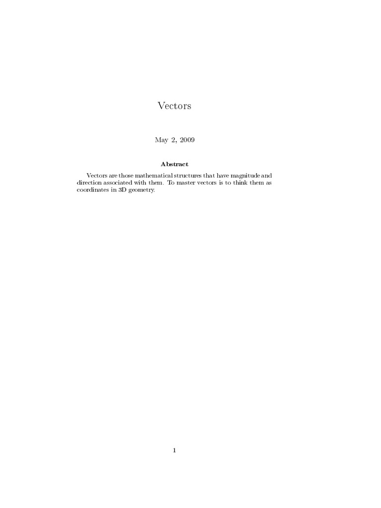 Vectors Lecture PDF | PDF