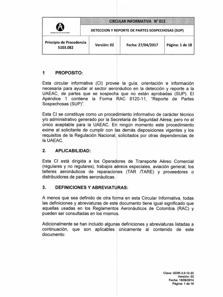 CIRCULAR INFORMATIVA N° CI-5103-082-013 SUPS