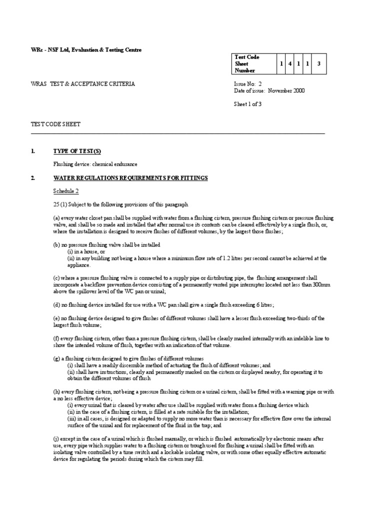 Flushing Device Endurance Testing Guide | PDF | Pipe (Fluid Conveyance ...