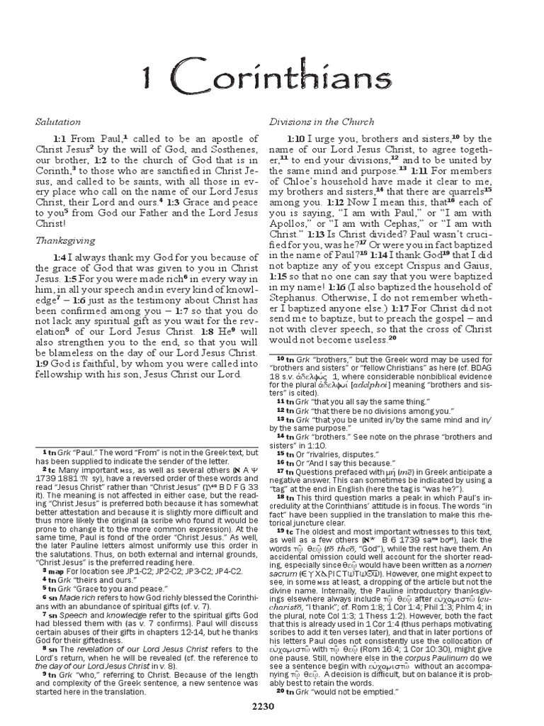 1 Corinthians: Divisions in the Church and the Message of the Cross ...