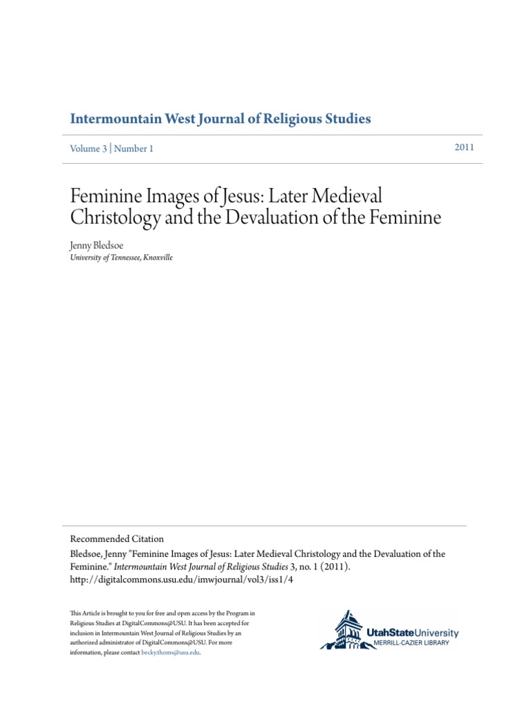 Feminine Images of Jesus | PDF | Femininity | Patriarchy