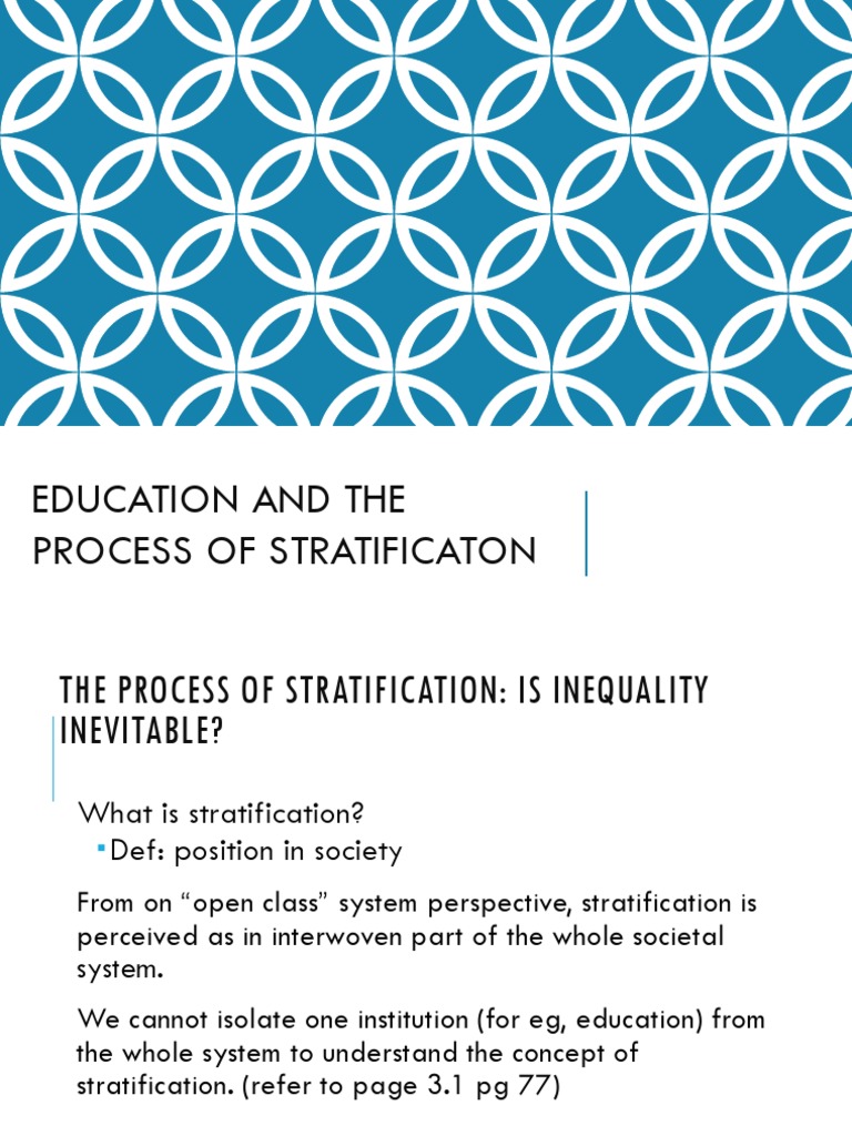 Education and The Process of Stratificaton CH 3 | PDF | Social ...