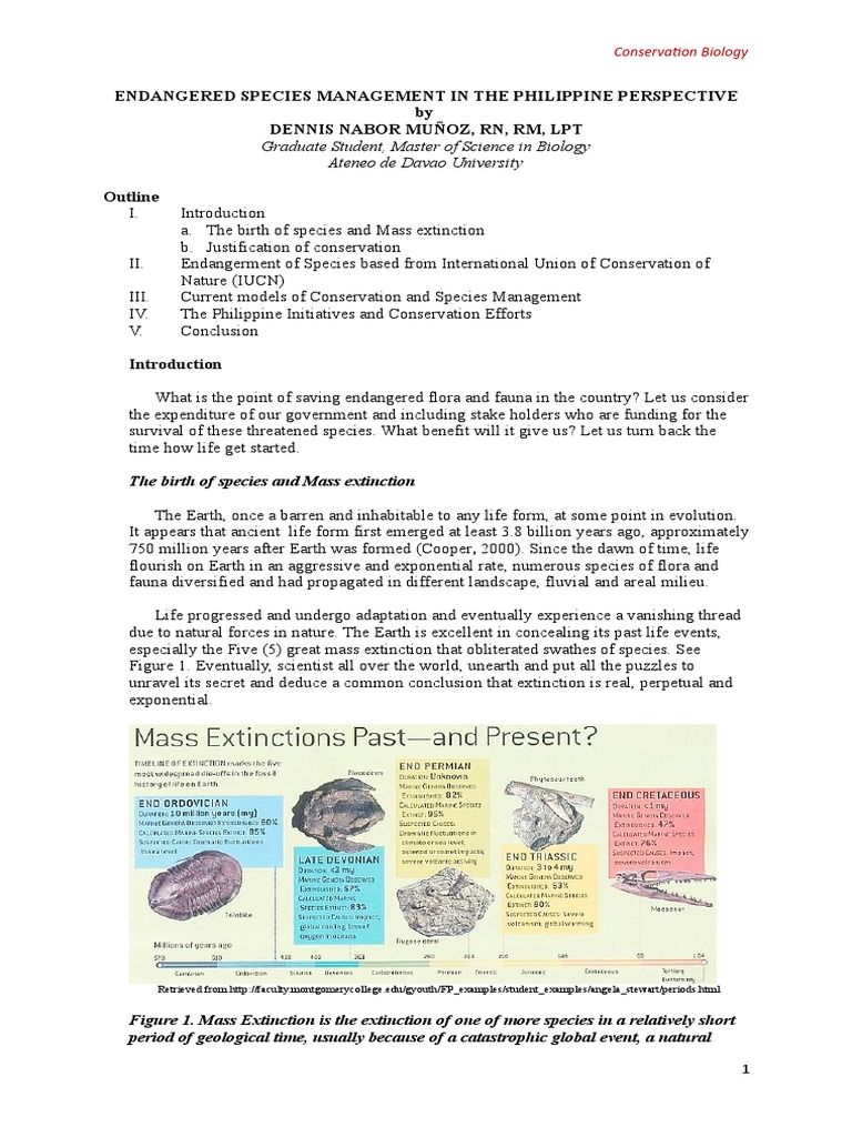 Endangered Species Management in The Philippine Perspective | PDF ...
