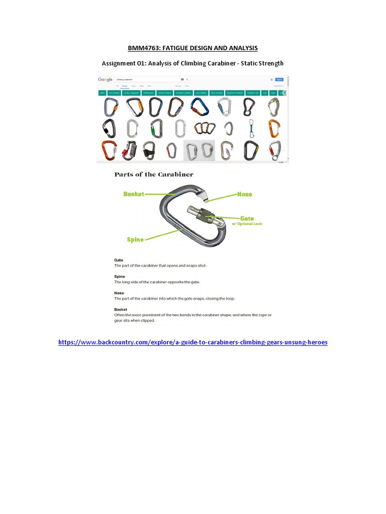 Assignment 01: Analysis of Climbing Carabiner - Static Strength | PDF