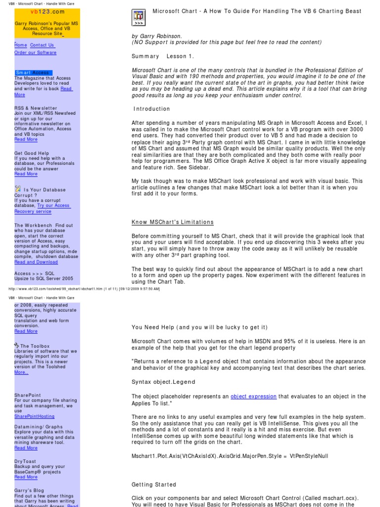 VB6 Microsoft Chart Handle With Care PDF | PDF | Microsoft Access | Microsoft Excel
