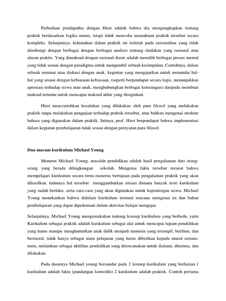 Dua Macam Kurikulum Michael Young | PDF