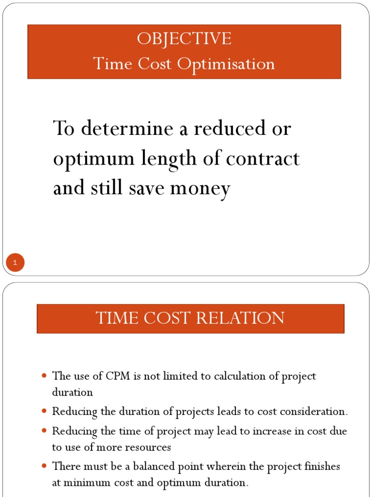Time Cost Optimization in Projects | PDF | Expense | Cost