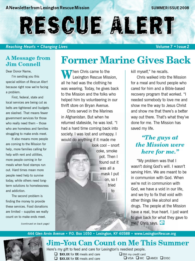 Summer 2008 Rescue Alert Newsletter, Lexington Rescue Mission | PDF | Foods