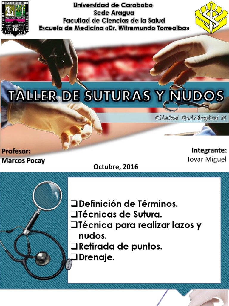 Taller de Nudos y Suturas | PDF | Sutura Quirúrgica | Mano