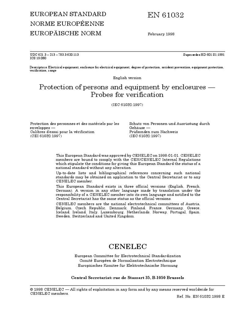 En 61032 | Download Free PDF | Europe Travel | Metrology