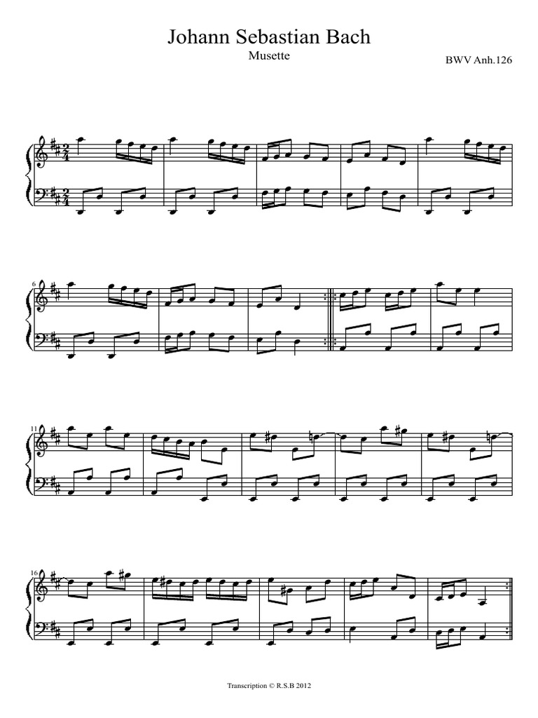 Bach - Musette in D Major PDF | PDF