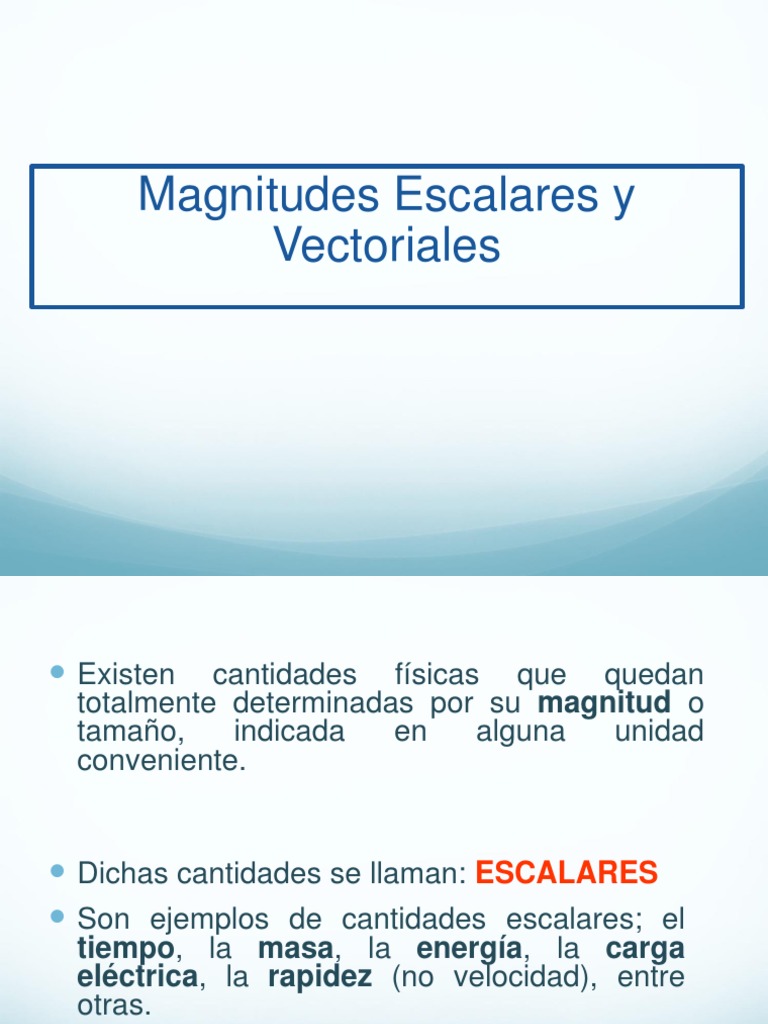 Magnitudes Escalares y Vectoriales | PDF | Vector Euclidiano ...