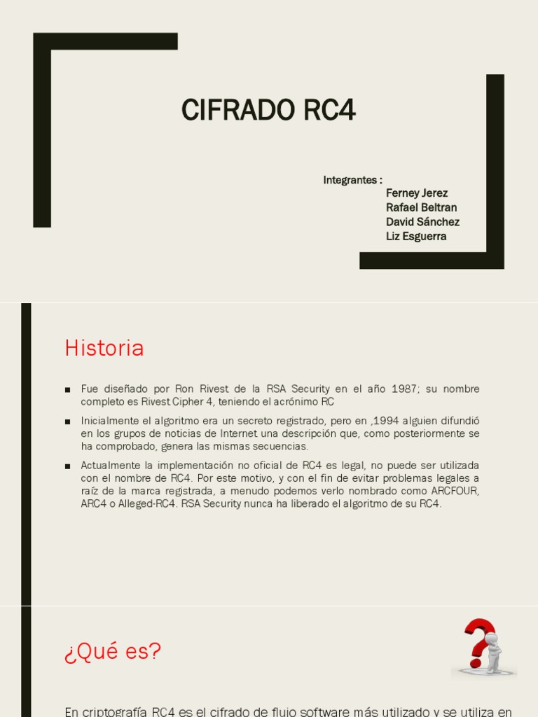 Cifrado RC4 | PDF | Ingeniería de seguridad | Áreas de informática