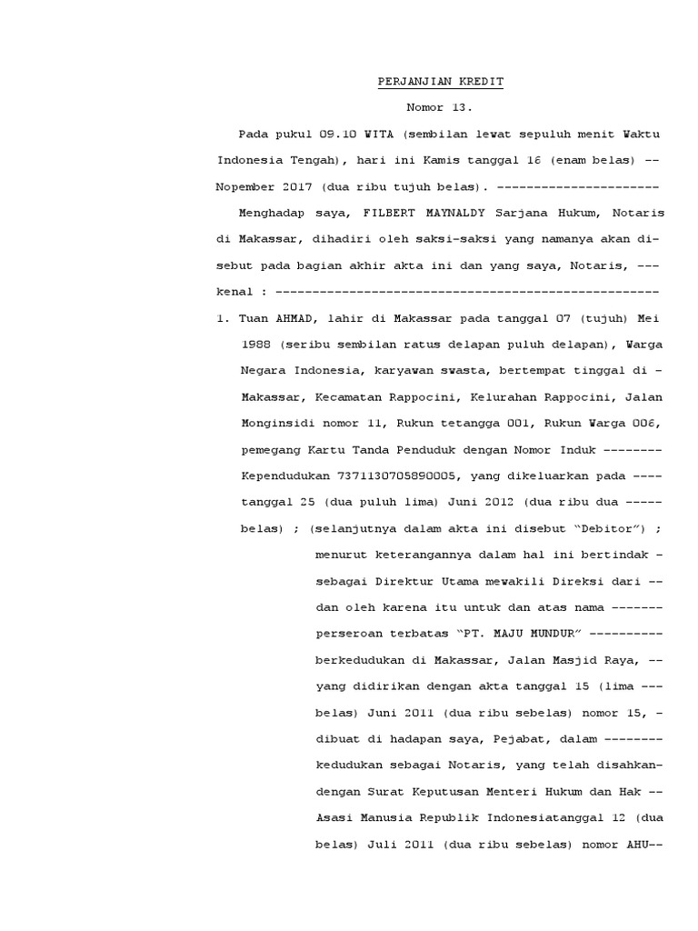 Contoh Komparisi AKTA | PDF