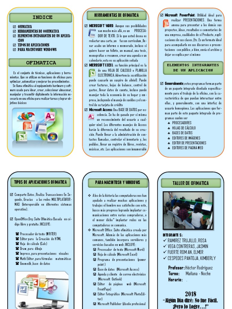 001. Triptico_Ofimatica | Microsoft | Software de la aplicacion