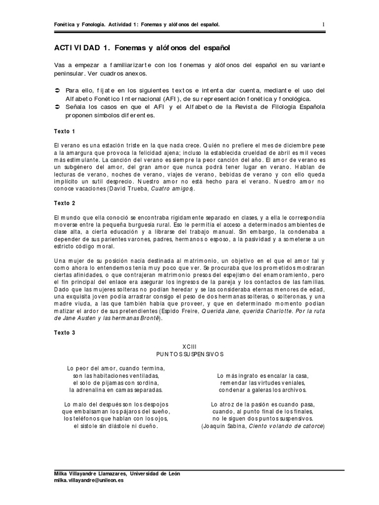Fonemas y Alofonos PDF | PDF | Fonología | Fonema
