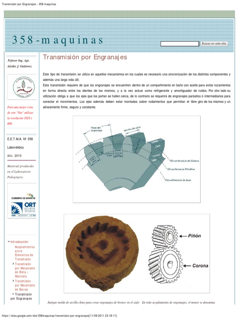 Transmisión por Engranajes: Guía Completa | PDF | Engranaje ...