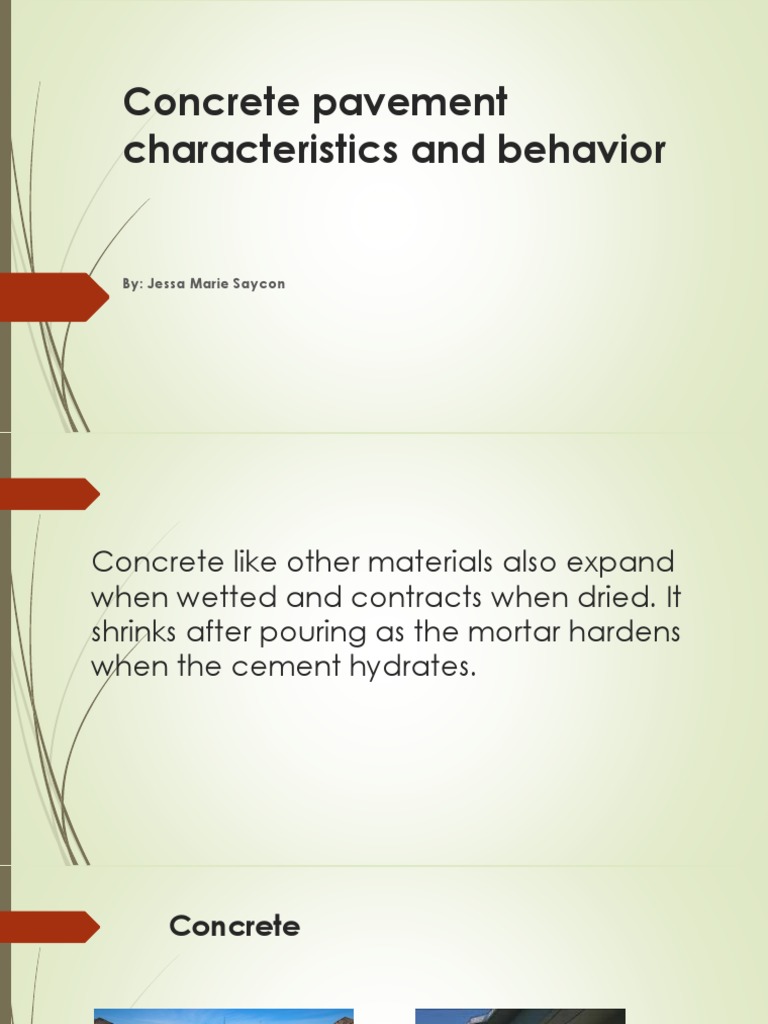 Concrete Pavement Characteristics and Behavior | PDF
