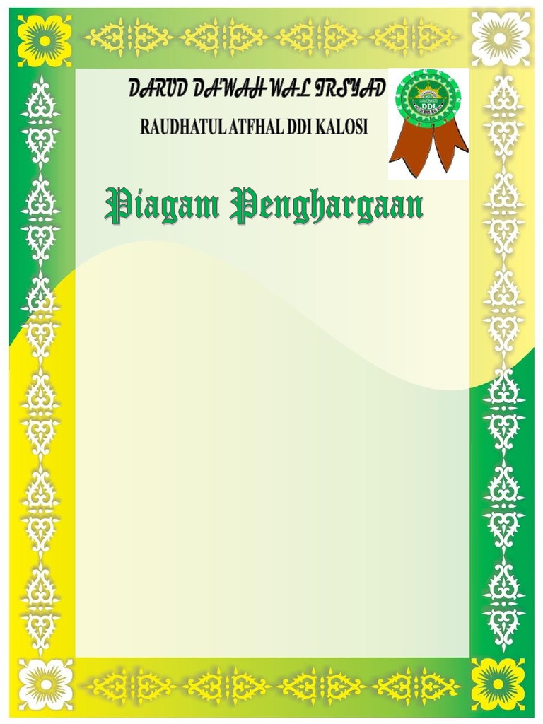 Piagam Penghargaan TK | PDF