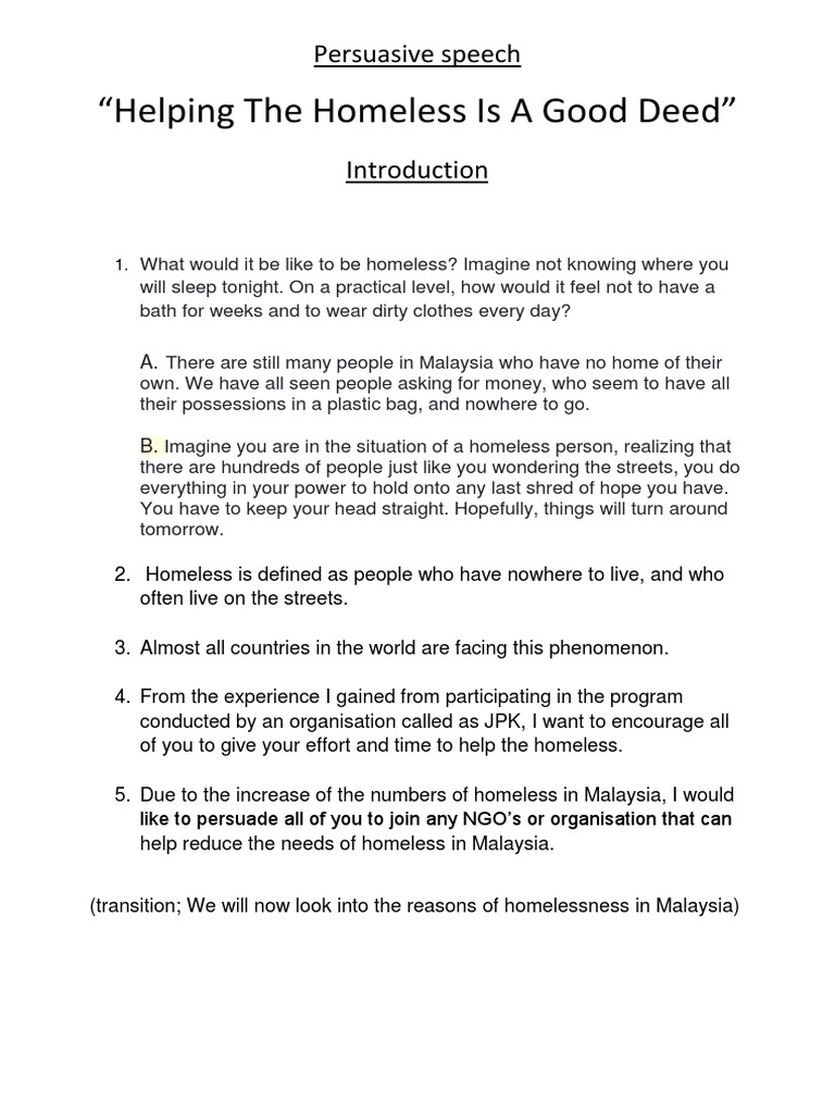 ELC 590 Outline Example | PDF | Homelessness | Poverty