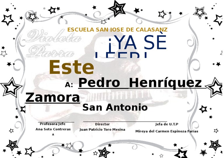 Diplomas Alumno Lector | PDF