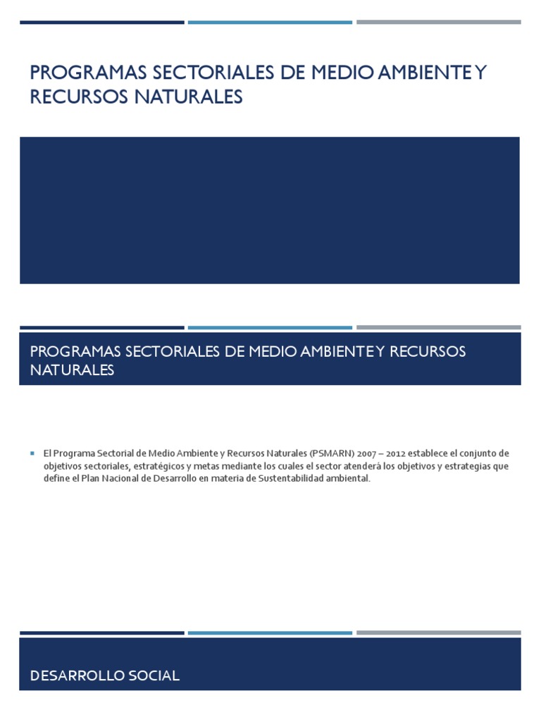 Programas Sectoriales de Medio Ambiente y Recursos Naturales | PDF | Entorno natural | Naturaleza