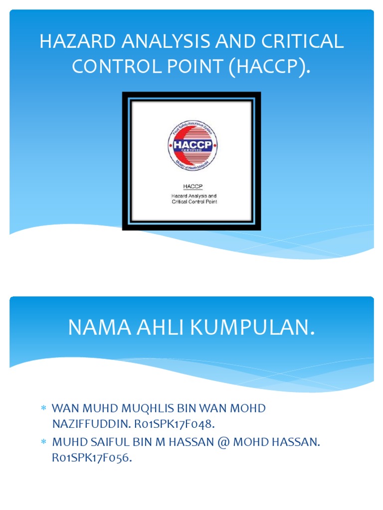 Hazard Analysis and Critical Control Point (Haccp) | PDF