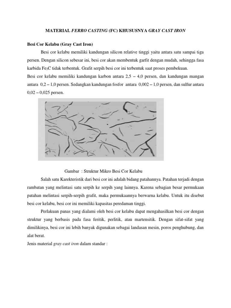 Gray Cast Iron (FC) Material Overview | PDF