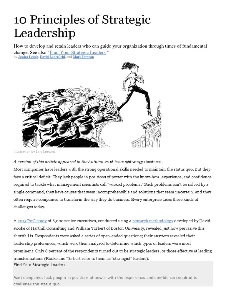 10 Principles of Strategic Leadership | PDF | Mentorship | Leadership