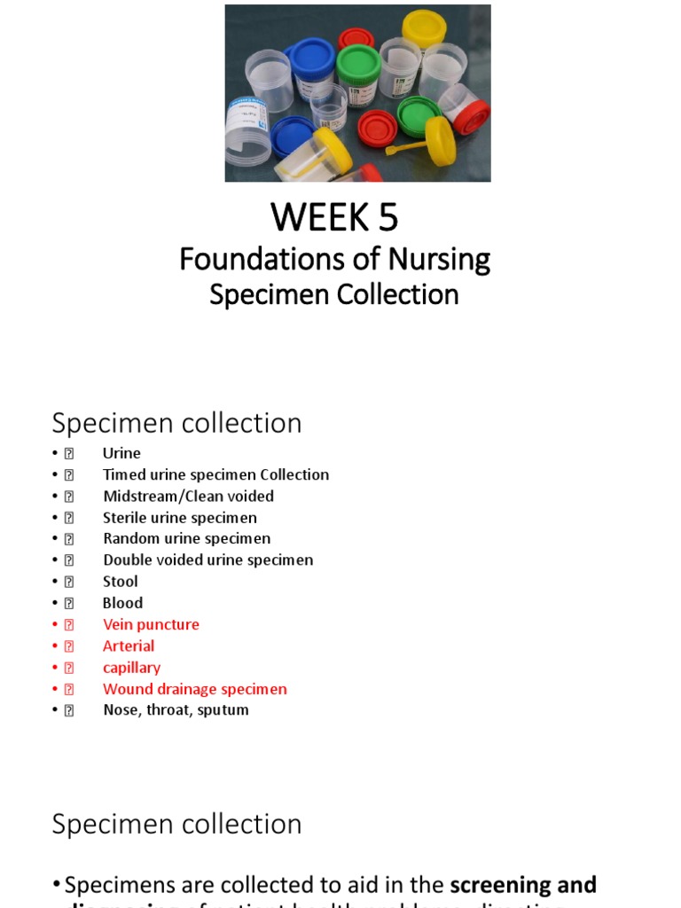 WEEK 5: Pediatric Specimen Collection | PDF | Human Feces | Urine