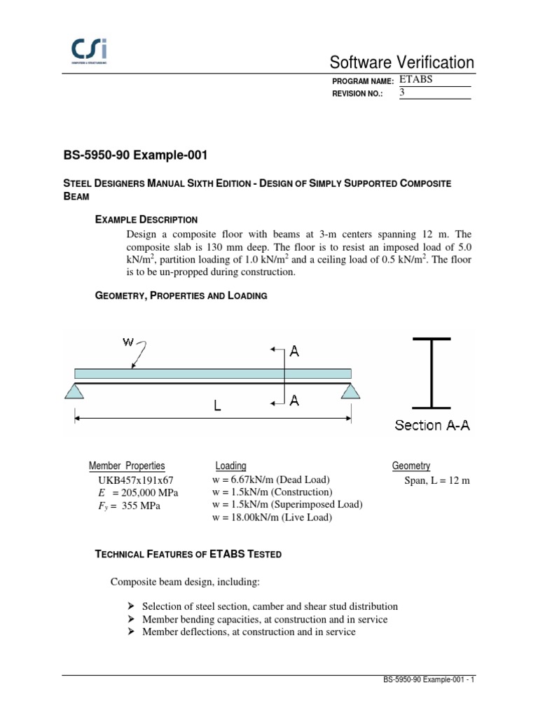 Design of Composite Beam | PDF | Beam (Structure) | Continuum Mechanics