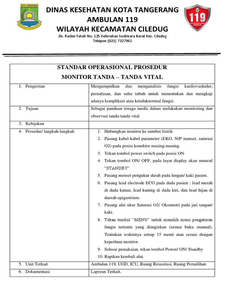 SOP Monitor TtvdanDOA | PDF