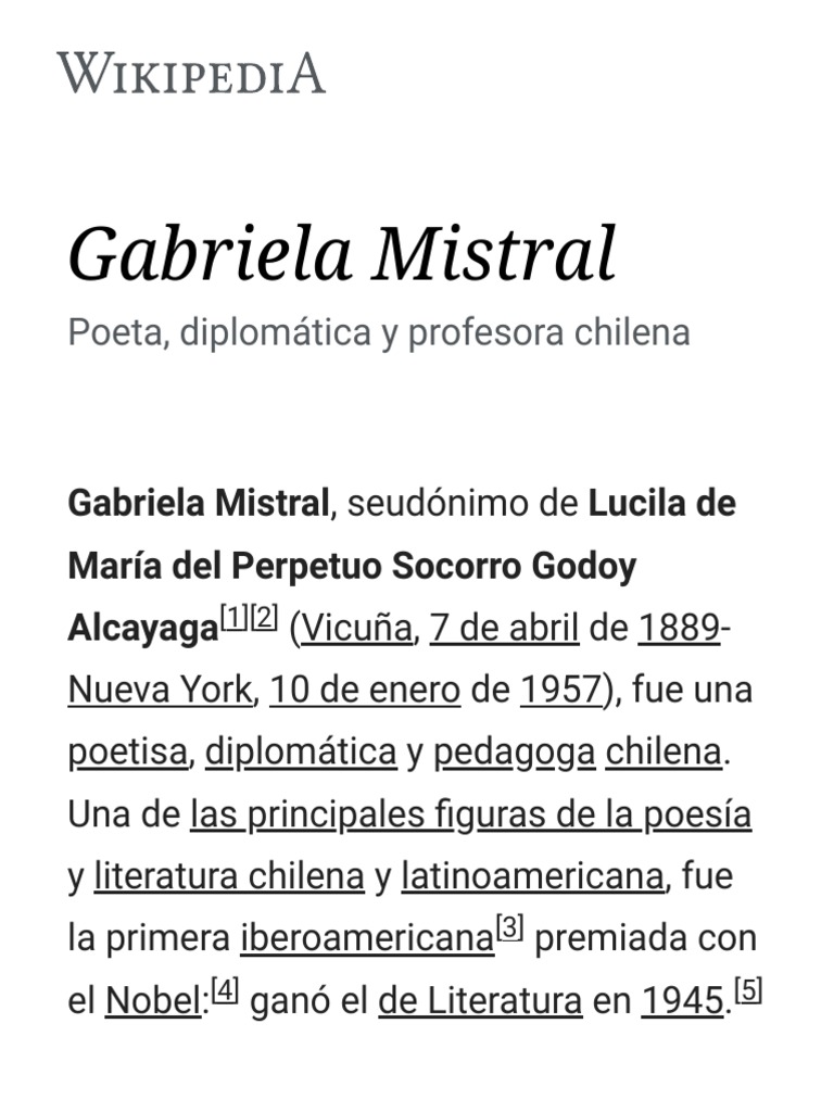 Gabriela Mistral: Vida y obra de la poetisa, diplomática y educadora ...