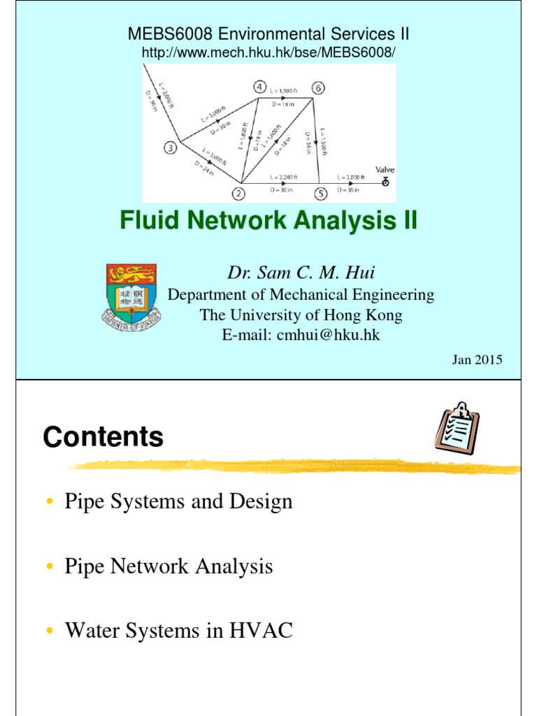 HVAC Pipe Network Analysis | PDF | Hvac | Heat Exchanger