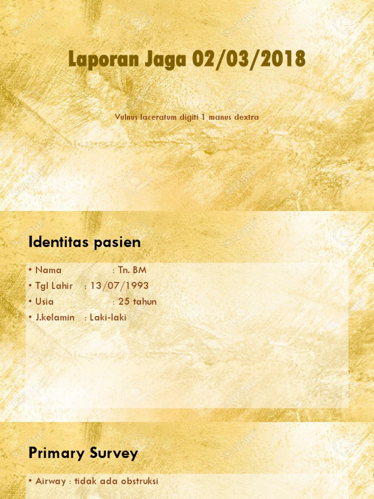 Vulnus Laceratum Digiti 1 Manus Dextra | PDF