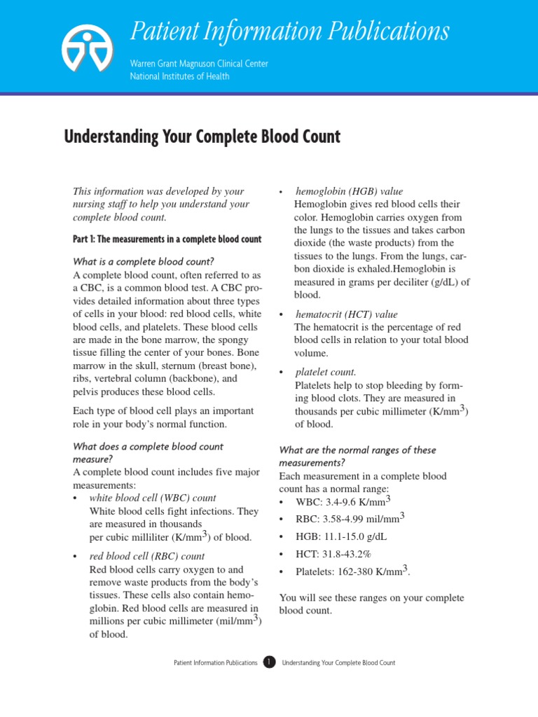 Understanding CBC | PDF | Blood Cell | White Blood Cell