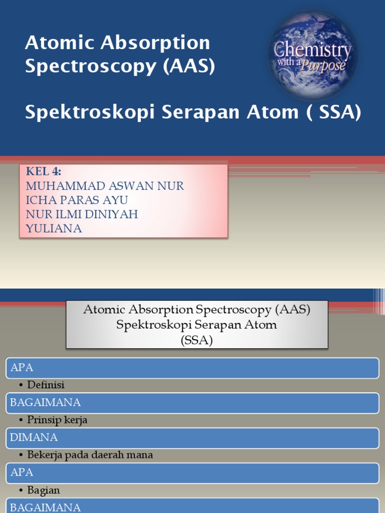 Atomic Absorption Spectroscopy (AAS) Spektroskopi Serapan Atom (SSA) | PDF