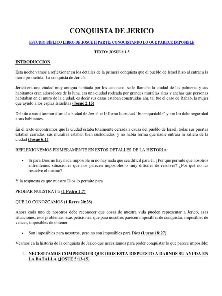 Conquista de Jerico | Download grátis PDF | Josué | Israel Antigo e Judá